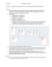SQL Assignment Docx ITEC SQL Post Class Activity Purpose The Purpose Of This Activity Is