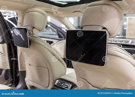 Beige White Interior Of A Luxury Mercedes Benz Maybach W223 S Class Car
