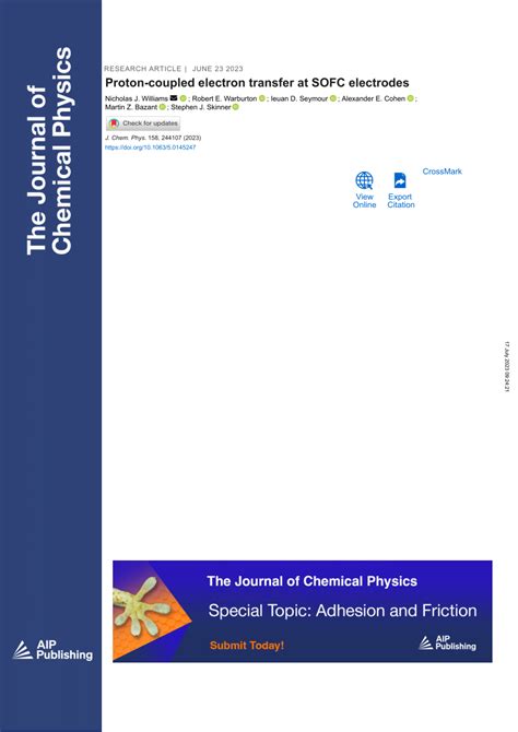 Pdf Proton Coupled Electron Transfer At Sofc Electrodes
