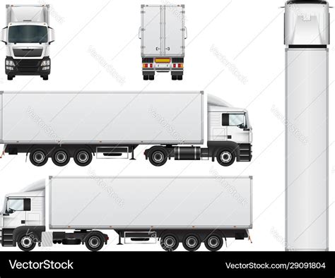 Cargo Truck Trailer Template Royalty Free Vector Image
