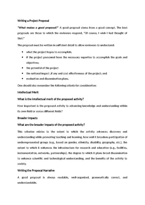 Proposal Format Nil Writing A Project Proposal What Makes A Good Proposal” A Good Proposal