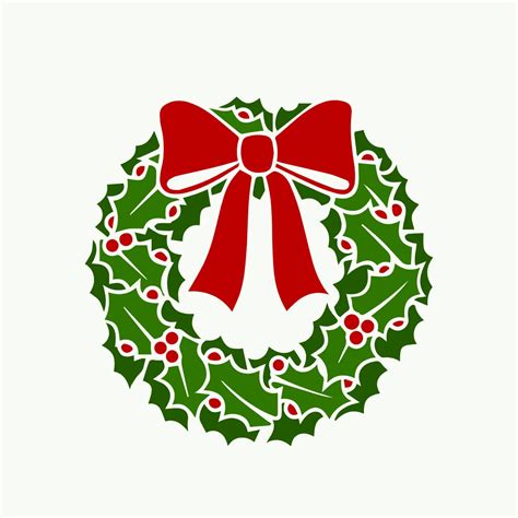 Red Christmas Wreath Clip Art