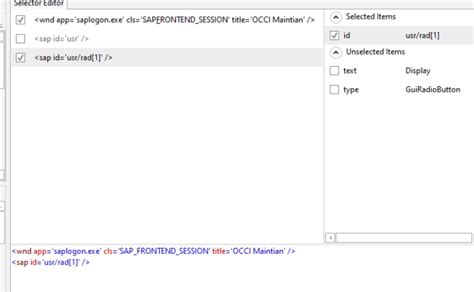 Two Different Selectors For The Same SAP Element When Captured In Different PCs Activities