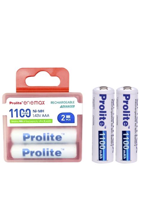Prolite Enemax Ni‐mh Aaa Rechargeable Battery 1100mah Pack Of 2 Low