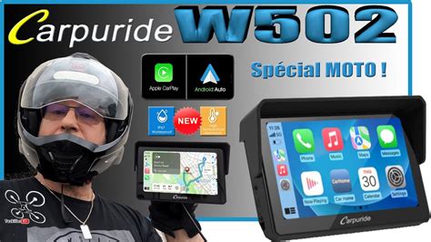 Carpuride W502 Android Auto Et Carplay Spécial Moto Dual Bluetooth