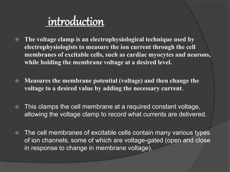 Voltage And Patch Clamping Ppt