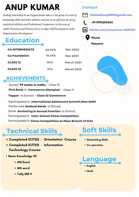 Anup Kumar On Linkedin Connections Resume Ca Articleship Top10