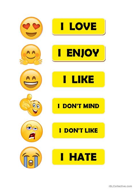 Love Like Hate Vocabulary Flashcar English Esl Worksheets Pdf And Doc