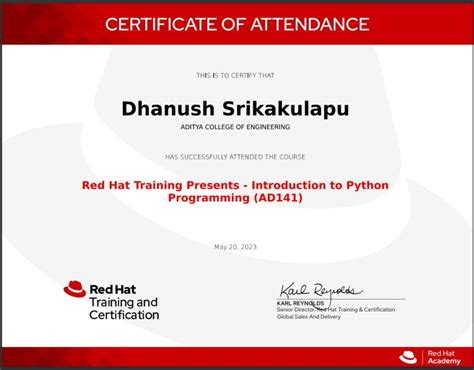 Dhanush Srikakulapu On Linkedin Redhatacademy Redhatacademy
