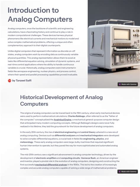 Introduction To Analog Computers Pdf Simulation Electronic Circuits