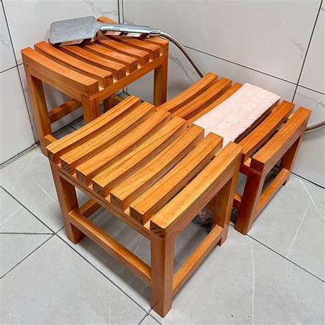 Bathroom Bath Stool Solid Wood Bathroom Stool Elderly Pregnant Women Bath Stool Anti Slip Solid