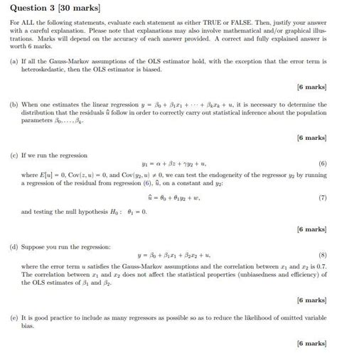 Solved Question Marks For ALL The Following Chegg