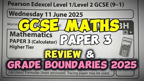 Gcse Maths Paper 3 Higher Review Edexcel Exam 2025 Youtube