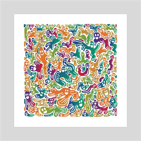 Squiggly Chaos Candy Colored An Art Print By Aleyna Çatak Inprnt