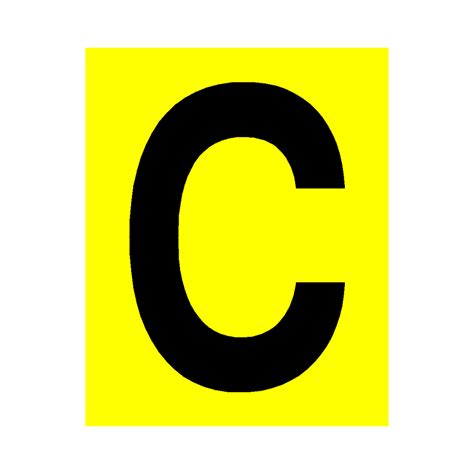 Yellow Letter C Sticker Safety Uk