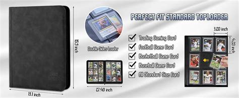 Toploader Binder With 9 Pocket Pages Holds 288 3×4 Rigid