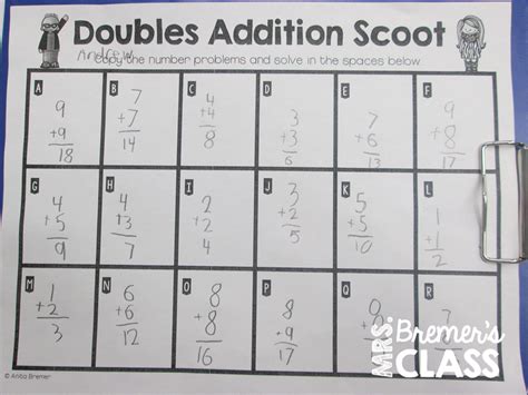 Doubles And Doubles Plus One Freebie Activities Mrs Bremers Class