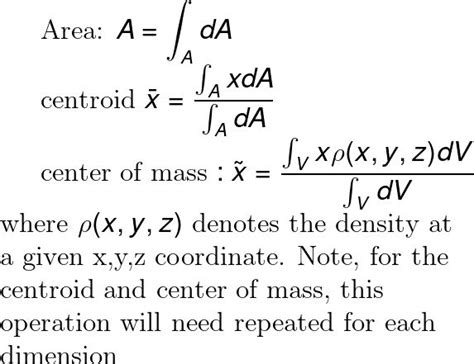 Integral Definition Of Centroid And Center Of Mass Definitions Mass