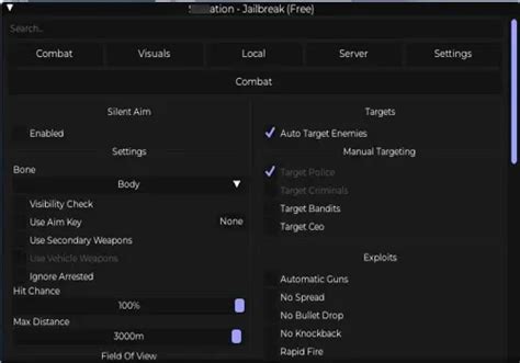 Jailbreak Script Silent Aim Esp Car Features Roblox Scripter