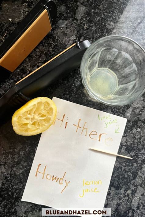 How To Make Invisible Ink With Lemon Juice Blue And Hazel