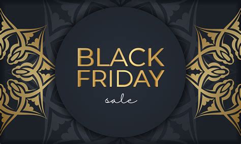 빈티지 골드 패턴블랙 프라이데이 다크 블루에 대한 축하 광고 금요일에 대한 스톡 벡터 아트 및 기타 이미지 금요일 대형 라벨 Istock