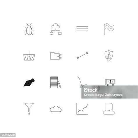 비즈니스 선형 얇은 아이콘 설정합니다 간단한 벡터 아이콘 설명 그래프에 대한 스톡 벡터 아트 및 기타 이미지 그래프 기 디자인 Istock