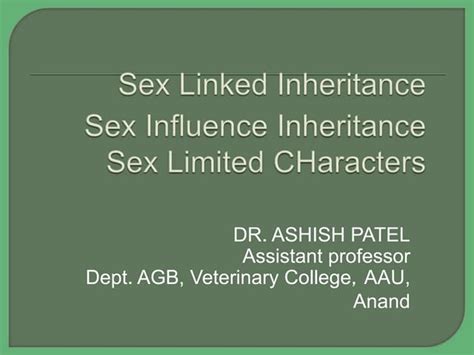 Sex Linked Inheritance Pdf