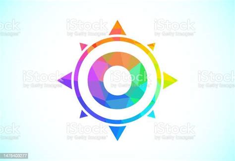 나침반의 다각형 알파벳 O 낮은 폴리 스타일 나침반 로고 기호 기호입니다 벡터 로고 디자인 나침반에 대한 스톡 벡터 아트 및 기타 이미지 Istock