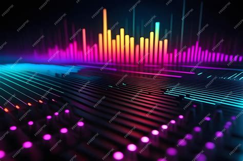 Premium Photo Glowing Equalizer Sound Wave Neon Light Abstract Background 3d Rendering