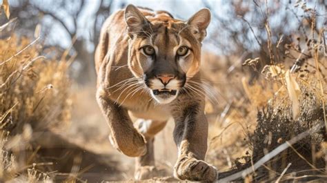 Closeup Of Attacking Cougar Premium Ai Generated Image