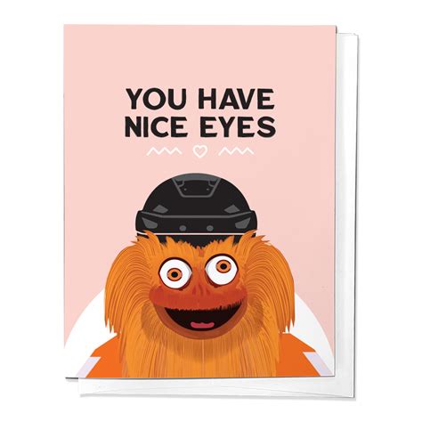 You Have Nice Eyes Philly Gritty Flyers Love Greeting Card Parcelisland