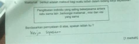 Maklumat berikut adalah maksud bagi suatu | StudyX