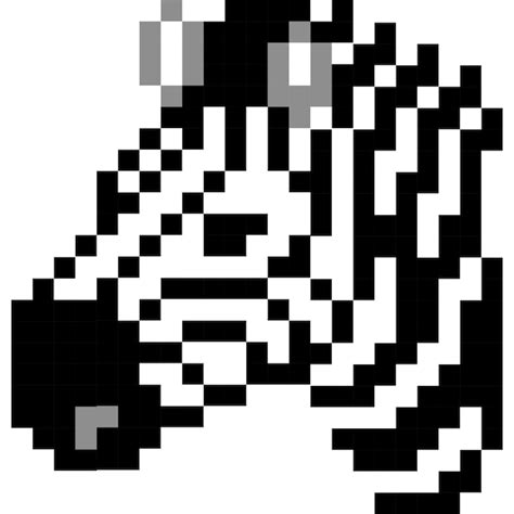 Premium Vector | Zebra cartoon icon in pixel style
