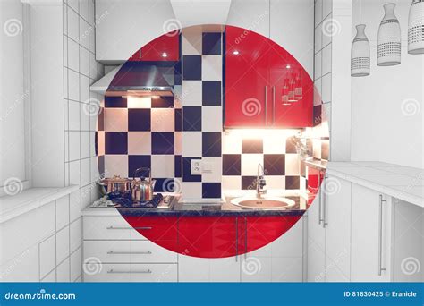 Small Kitchen Interior Half Finished Stock Illustration Illustration Of Kitchen Cupboard