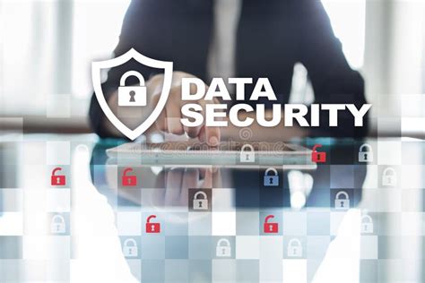 Data Protection And Cyber Security Concept On The Virtual Screen Stock Image Image Of Computer