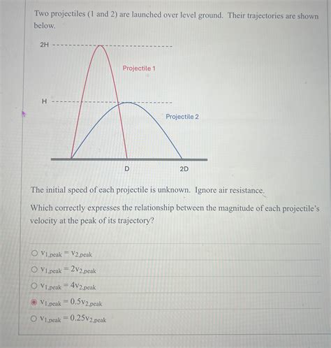 Solved Two Projectiles 1 ﻿and 2 ﻿are Launched Over Level