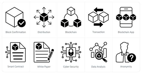 A Set Of 10 Blockchain Icons As Block Confirmation Distribution