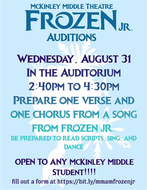 Frozen Jr Auditions