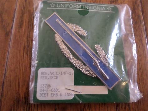 Us Military Issue Army Cib First Award Combat Infantry Badge Usa Made Clays Military