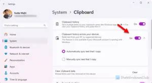How To Disable Clipboard Sync Across Devices In Windows