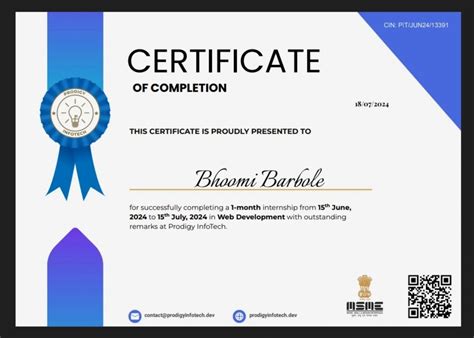 Bhoomi Barbole On Linkedin Internship Webdevelopment