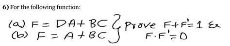 Solved For The Following Function A F DA BC B Chegg