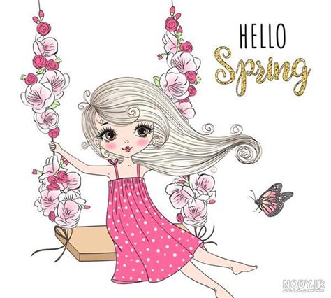 عکس نقاشی دختر روی تاب عکس نودی