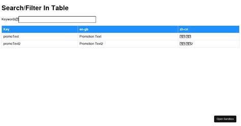 Vue I18n Search Tools Codesandbox