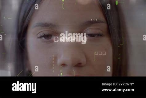 Crypto Text And Circuit Board Animation Over Close Up Of Persons Face