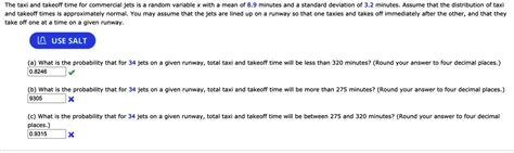 The Taxi And Takeoff Time For Commercial Jets Random Variable With Mean