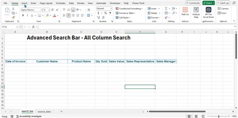 How To Make Search Bar In Excel For All Column Search Learn Excel And