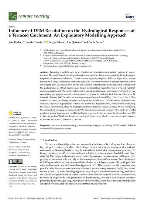 Pdf Influence Of Dem Resolution On The Hydrological Responses Of A Terraced Catchment An