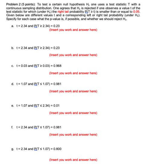 Solved Problem Points To Test A Certain Null Chegg Com
