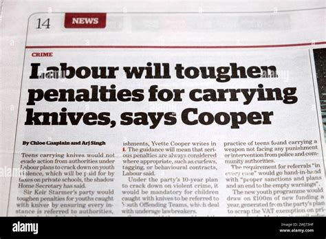 labour will toughen penalties for carrying knives says cooper inews